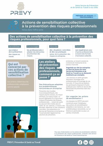 Fiche – Actions de sensibilisation collective à la prévention des risques professionnels - PREVY