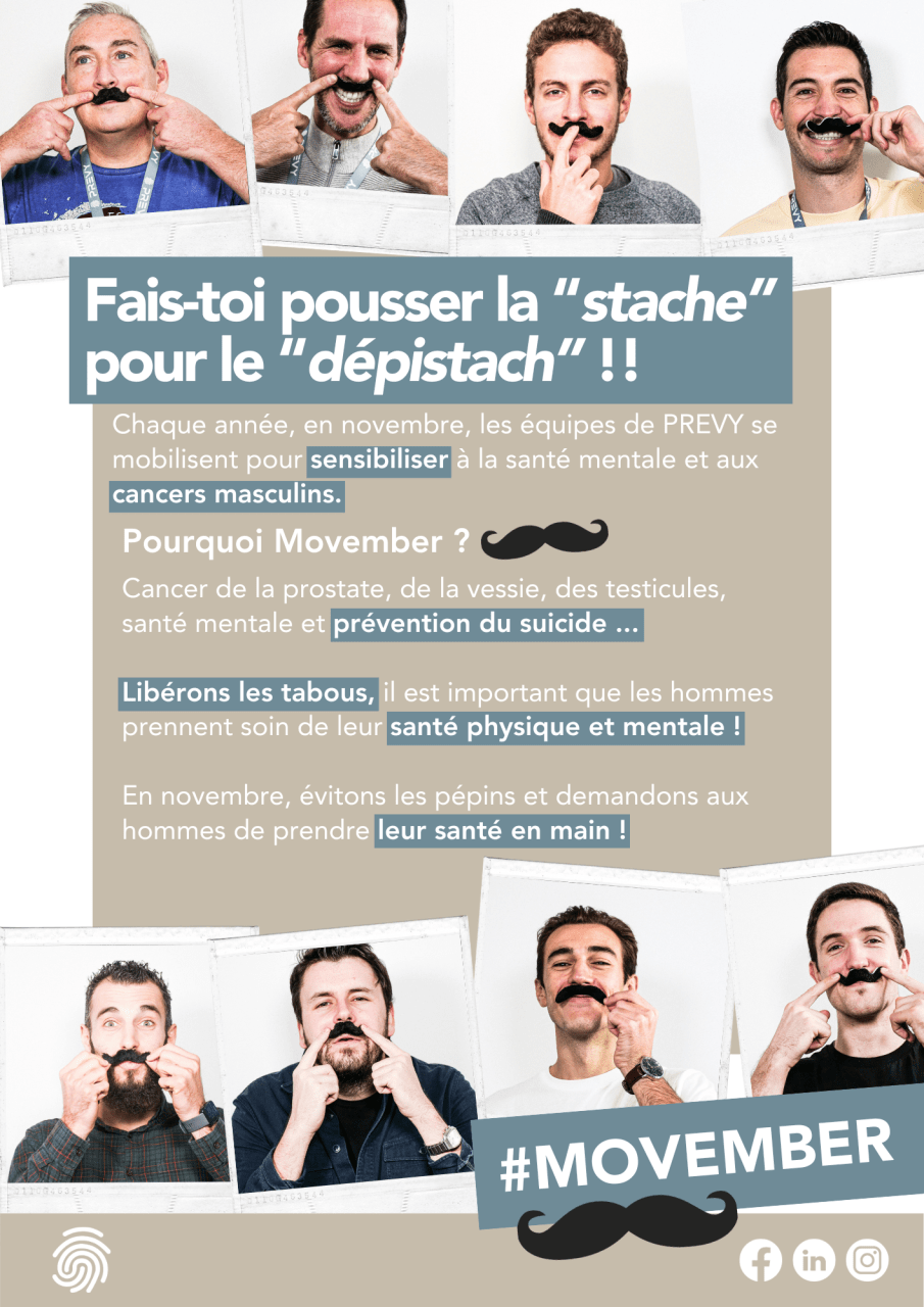Affiche de sensibilisation – Mobilisation Movember 2023 - PREVY