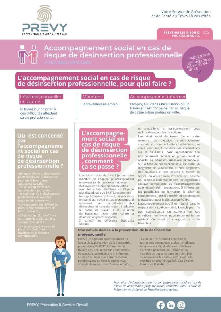 Fiche – Accompagnement social en cas de risque de désinsertion professionnelle - PREVY