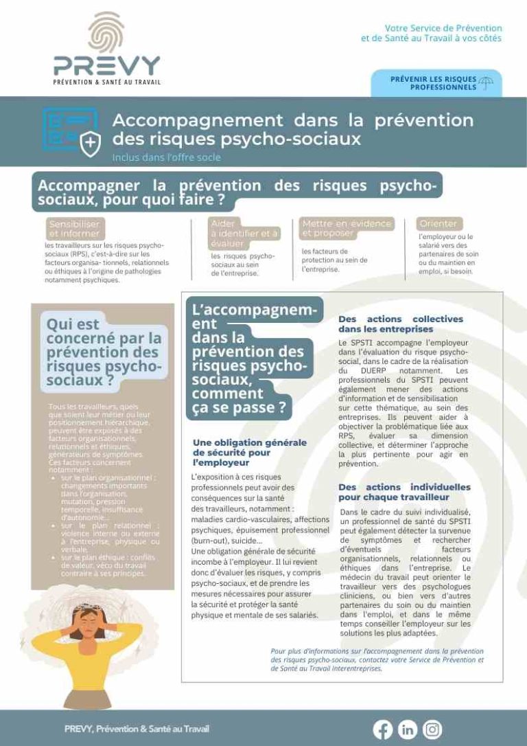 Fiche – Accompagnement dans la prévention des risques psycho-sociaux - PREVY