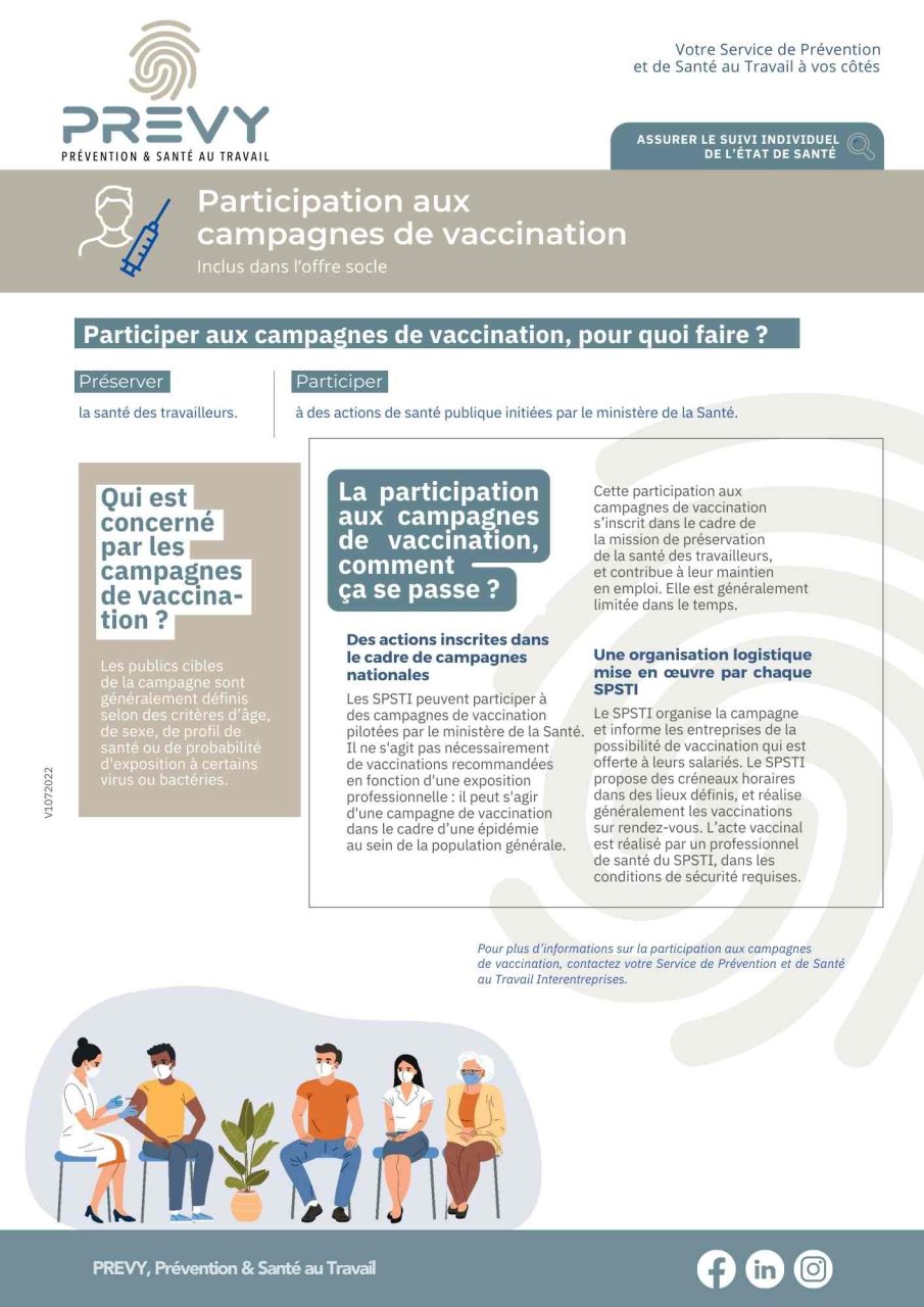 Fiche – Participation aux campagnes de vaccination - PREVY