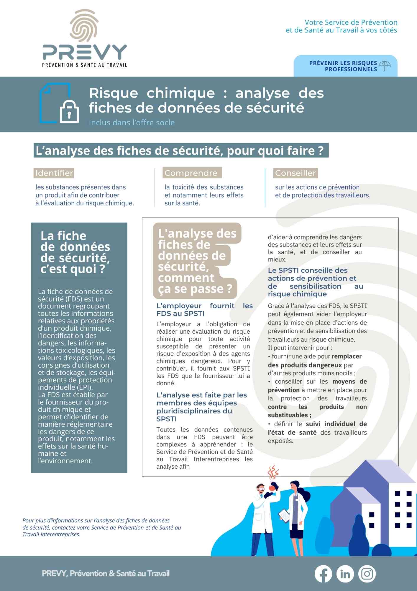 Fiche – Risque chimique : analyse des fiches de données de sécurité - PREVY