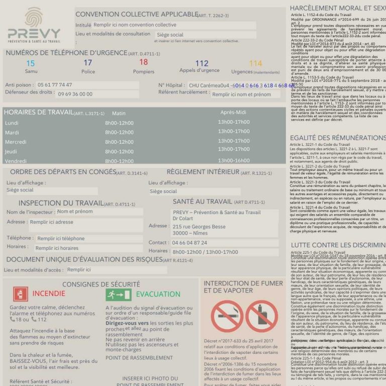 Exemple affichage obligatoire pour entreprise - PREVY