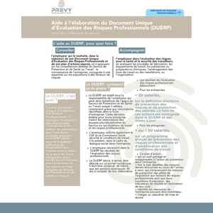 Fiche – Aide à l’élaboration du Document Unique d’Evaluation des Risques Professionnels (DUERP ...
